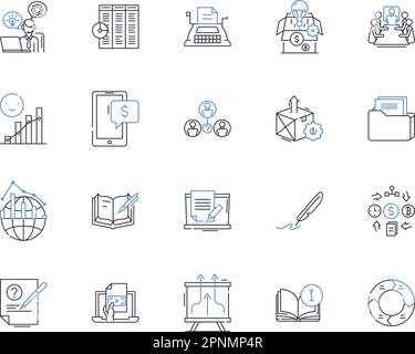 Oversight line icons collection. regulation, supervision, management ...