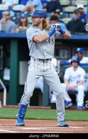 Texas Rangers' Travis Jankowski bats during spring training baseball ...