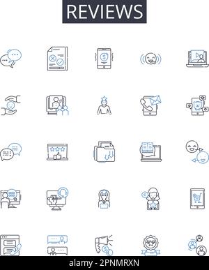 Reviews line icons collection. Feedback, Opinions, Assessments ...