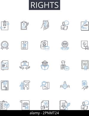 Rights line icons collection. Freedoms, Liberties, Entitlements ...