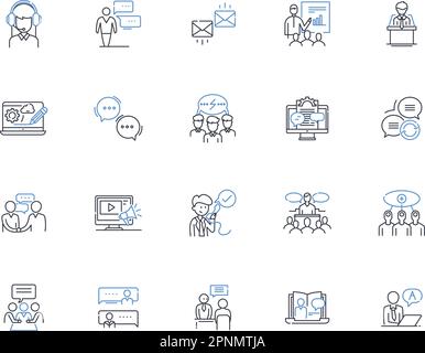 Verbalization line icons collection. Articulation, Verbalization, Communication, Expression ...
