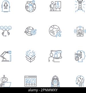 Advancements line icons collection. Innovation, Progress, Development ...