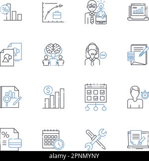 KPIs line icons collection. Metrics, Objectives, Targets, Performance, Indicators, Dashboards ...
