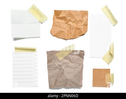 Attached paper sheets on white background Stock Photo - Alamy