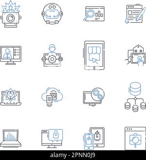 Enclosure icon linear vector graphics sign or symbol set for web app ui ...