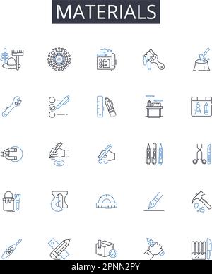 Materials line icons collection. Comestibles, Ingredients, Elements ...