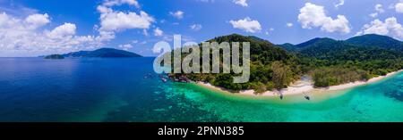 Aerial view of Koh Adang Island in South Thailand from Koh Lipe island ...