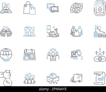 Options markets line icons collection. Derivatives, Calls, Puts, Strike ...