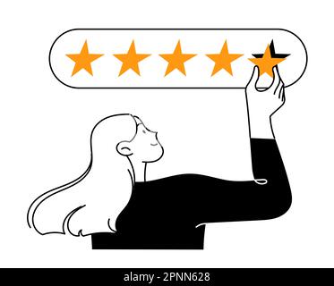 Hand gives five stars rating, customer review, quality control, rating ...