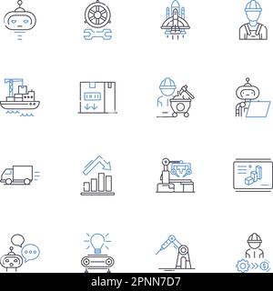 Electrical engineering line icons collection. Circuits, Transformers ...