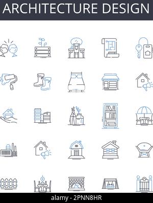 Architecture line icons collection. Mapping, Topography, Geospatial, Remote sensing, Geocoding ...