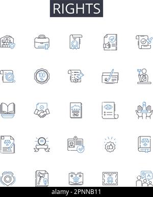 Rights line icons collection. Freedoms, Liberties, Entitlements ...