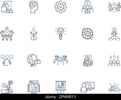 Momentum line icons collection. Thrust, Impetus, Acceleration, Force ...