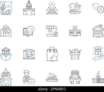 Cultural diffusion line icons collection. Globalization, Integration ...