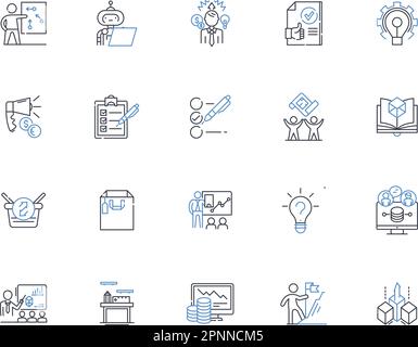 Organizational development line icons collection. Change Management ...