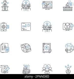 Command Hierarchy line icons collection. Authority, Chain, Control ...