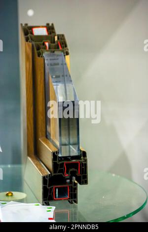 aluminum window frame as a sample, sectional window, painted window ...