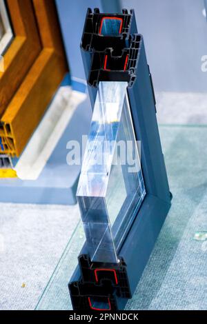 aluminum window frame as a sample, sectional window, painted window ...