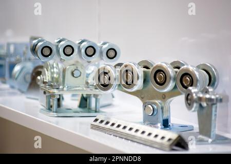 Carrier roller system for gates. Gate accessories Stock Photo - Alamy