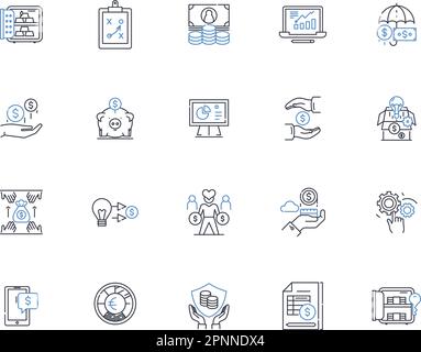 Capital raising line icons collection. Funding, Investment, Financing ...