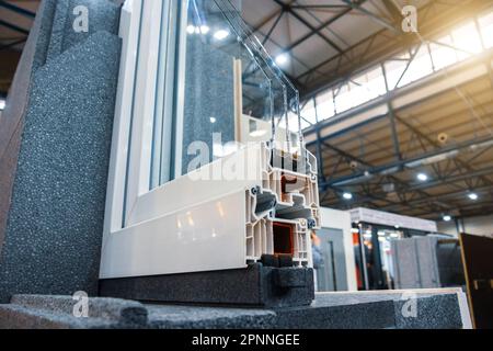 Sectional PVC window with triple glass Stock Photo - Alamy
