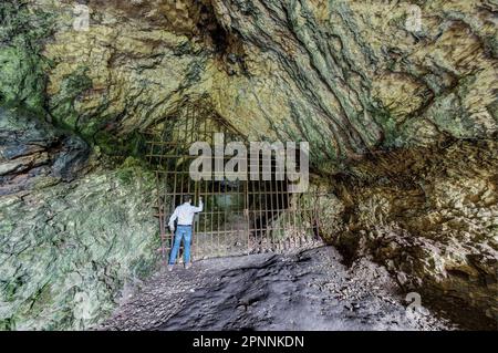 Hohlenstein-Stadel cave in the Swabian Alb, Eiszeit cave, site of the ...