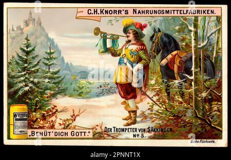 Der Trompeter von Säkkingen - Vintage German Tradecard Stock Photo - Alamy