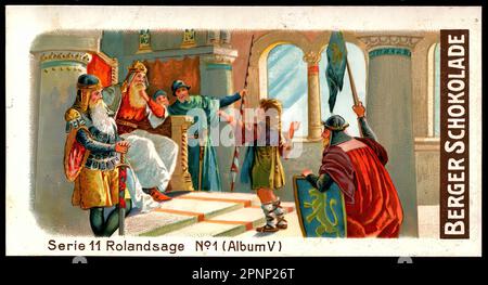 The Story of Roland - Vintage German Tradecard Stock Photo - Alamy