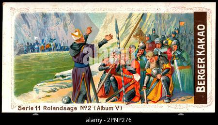 The Story of Roland - Vintage German Tradecard Stock Photo - Alamy