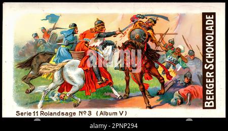 The Story of Roland - Vintage German Tradecard Stock Photo - Alamy