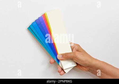 Color palette guide with hand Stock Photo - Alamy