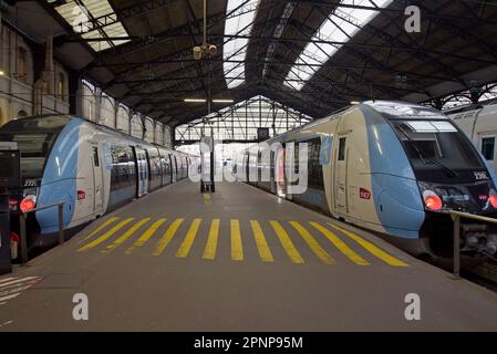 SNCF French Railways Bombardier Z5000 multiple unit trains at the Gare ...