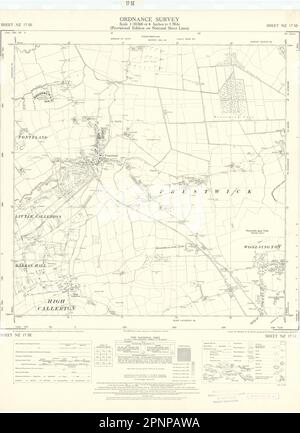 Ordnance Survey NZ17SE Northumbs Ponteland Callerton Woolsington 1951 ...