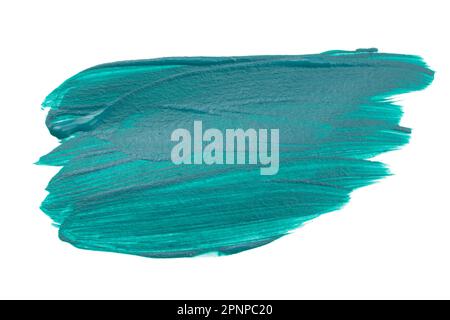 Turquoise brush stroke isolated over white background Stock Photo - Alamy