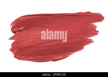 Red brush stroke isolated over white background Stock Photo - Alamy
