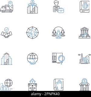 Dominion line icons collection. Power, Control, Authority, Sovereignty ...