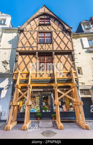 Old shop building supported by timber structure for repairs, Tours ...