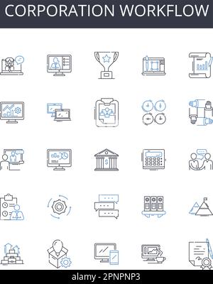 Process and procedure line icons collection. Flowchart, Streamlined, Guidelines, Workflow ...