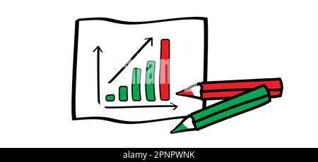 Business graph or candle stick. Cartoon growth progress. Financial ...