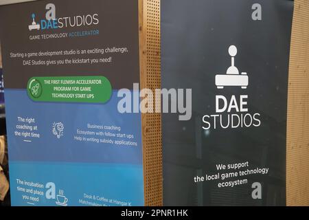 DAE Studios logo pictured during the official launch of Flanders Game ...