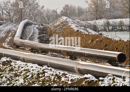 Big gas pipe - natural gas transport system. Transmission ...