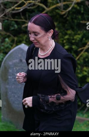 Daughter of Paul O'Grady, Sharyn Mousley, arriving for the funeral of ...