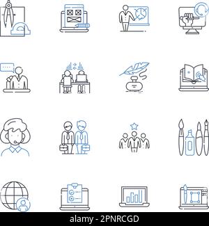 Job assignments line icons collection. Tasks, Projects, Duties, Responsibilities, Assignments ...