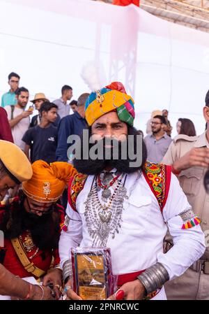 Pushkar fair, Portrait of an rajasthani rajput male with beard and ...