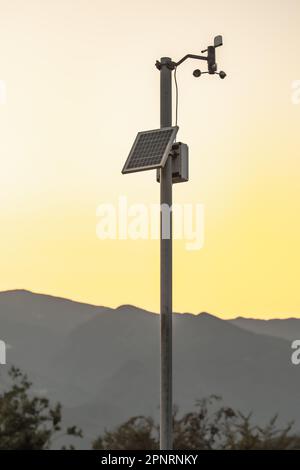 Anemometer with solar energy panel Stock Photo - Alamy