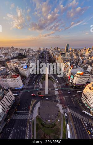 Drone shot city scape of the obelisk in Buenos Aires city Stock Photo ...