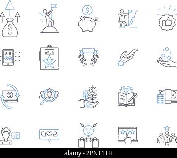 Budget forecasting line icons collection. Projection, Estimation ...