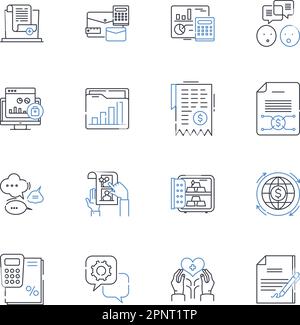 financial oversight line icons collection. Auditing, Compliance ...