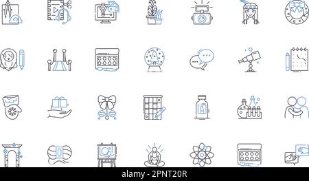 Pursuit line icons collection. Chase, Hunt, Quest, Driven, Ambition ...