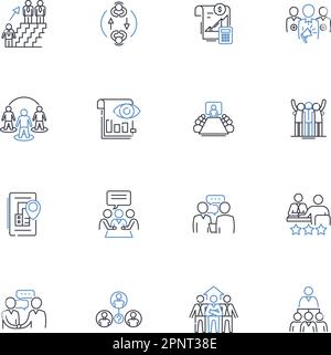 Merchandising display line icons collection. Showcase, Retail, Layout ...